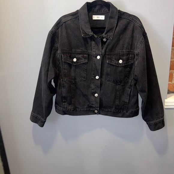 Mango | Jackets & Coats | Mango Oversized Black Denim Jacket | Poshmark